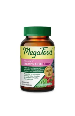 MEGAFOOD Baby And Me 2 Prenatal Multivitamin With Dha Choline And Methylfolate 90 Capsules - None