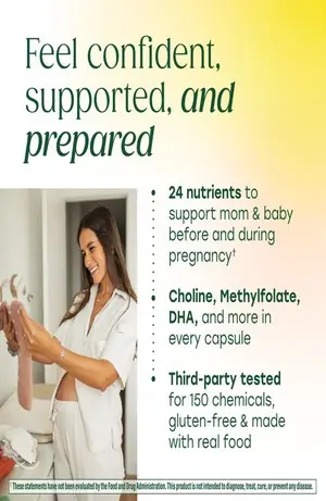MEGAFOOD Baby And Me 2 Prenatal Multivitamin With Dha Choline And Methylfolate 90 Capsules