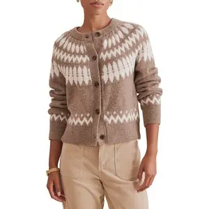 Splendid Fina Fair Isle Cardigan - Shell Pink
