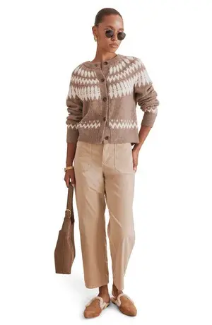 Splendid Fina Fair Isle Cardigan - Shell Pink