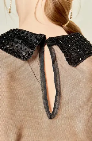 English Factory See Through Beaded Top