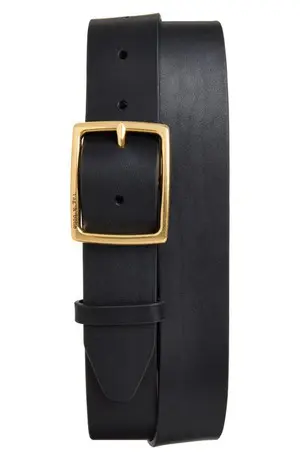Rag & Bone Square Buckle Leather Belt - Black