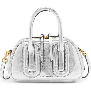 Marc Jacobs The Babe Mini Metallic Leather Top Handle Bag - Silver