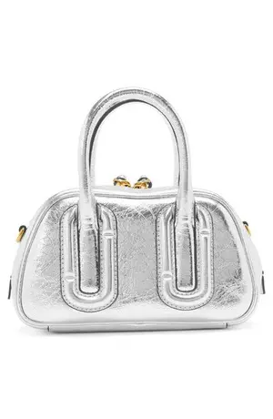 Marc Jacobs The Babe Mini Metallic Leather Top Handle Bag - Silver