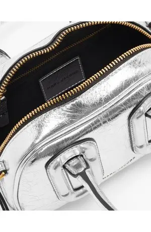 Marc Jacobs The Babe Mini Metallic Leather Top Handle Bag - Silver