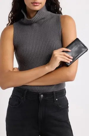 ALLSAINTS Esme Whipstitch Leather Bifold Wallet