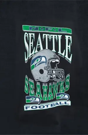 Junk Food Seattle Seahawks Helmet Graphic Crewneck Sweatshirt