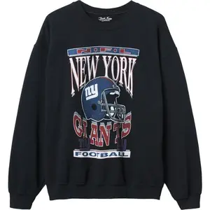 Junk Food New York Giants Helmet Flea Market Crewneck Sweatshirt - Black