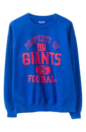 Junk Food New York Giants Property Of Flea Market Crewneck Sweatshirt - Royal