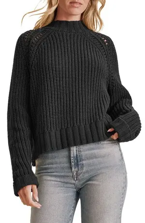 Splendid Cassidy Shaker Knit Sweater - Black