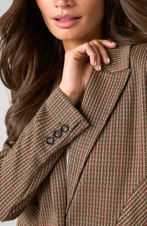 LIVERPOOL Plaid Cutaway Blazer