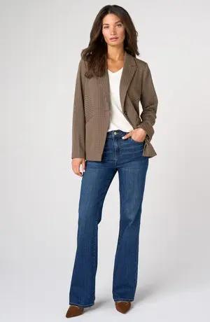 LIVERPOOL Plaid Cutaway Blazer
