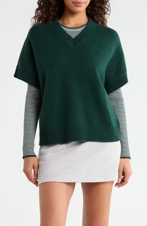G/fore G Scribe Oversized Cashmere Sweater Vest - Pine