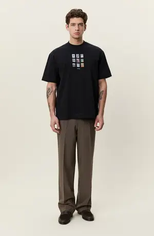 LES DEUX Stamp Organic Cotton Graphic T-shirt