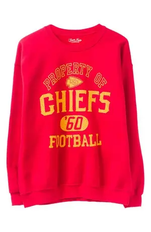 Junk Food Kansas City Chiefs Property Of Flea Market Crewneck Sweatshirt - Red