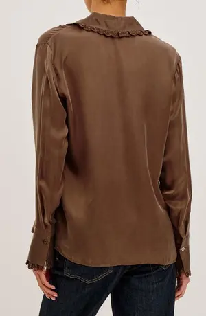 Rails Beatrix Lace Trim Long Sleeve Shirt