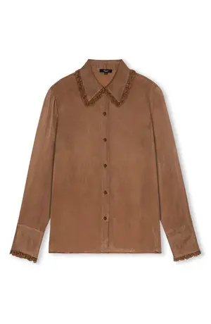 Rails Beatrix Lace Trim Long Sleeve Shirt