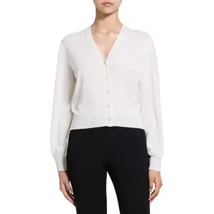 Theory Blouson Cashmere Cardigan - Ivory