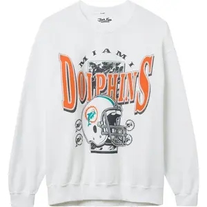 Junk Food Miami Dolphins Conversion Graphic Sweatshirt - White