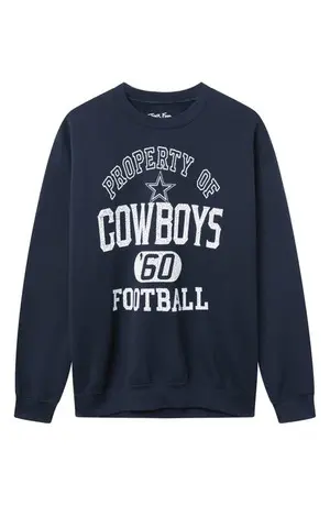 Junk Food Dallas Cowboys Property Of Flea Market Crewneck Sweatshirt - Navy