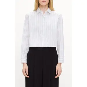 Theory Side Tab Crop Button-up Shirt