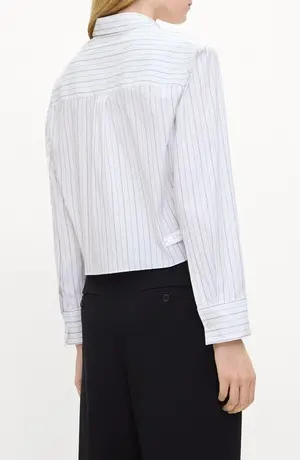 Theory Side Tab Crop Button-up Shirt