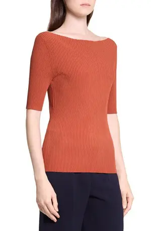 Theory Rib Boatneck Top