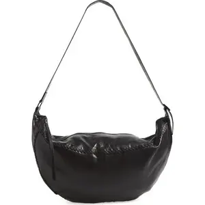 ALLSAINTS Slouch Whipstitched Leather Shoulder Bag - Black