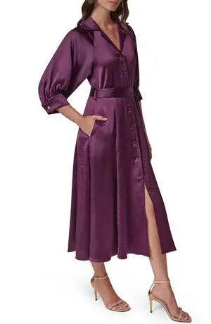 Donna Karan New York Satin Midi Shirtdress