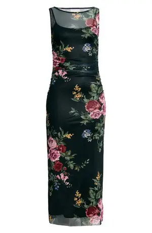 REFORMATION Benson Floral Mesh Dress