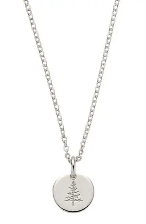 MADE BY MARY Pine Tree Disc Necklace - Silver