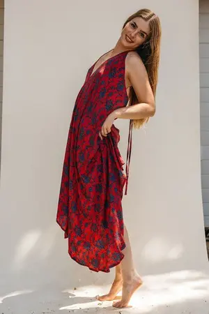 SUN CHILD Classic Silk Dress Rhapsody