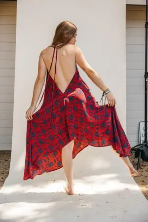 SUN CHILD Classic Silk Dress Rhapsody