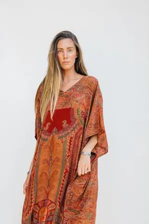 SUN CHILD Long Caftan Deb - Red