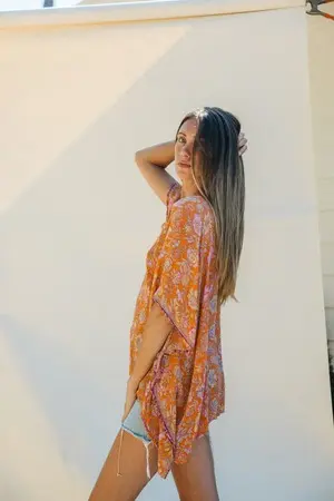 SUN CHILD Mini Caftan Vanilla