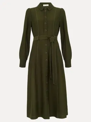 PHASE EIGHT Long Sleeve Belted Shirt Dress