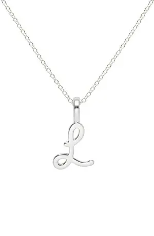 MADE BY MARY Script Initial Charm Necklace - Silver - L