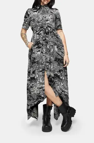 DISTURBIA Nara Boudicca Printed Shirt Dress