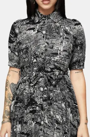 DISTURBIA Nara Boudicca Printed Shirt Dress