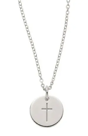 MADE BY MARY Cross Disc Necklace - Silver