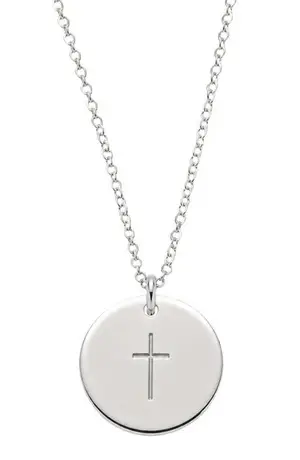 MADE BY MARY Cross Disc Necklace - Silver