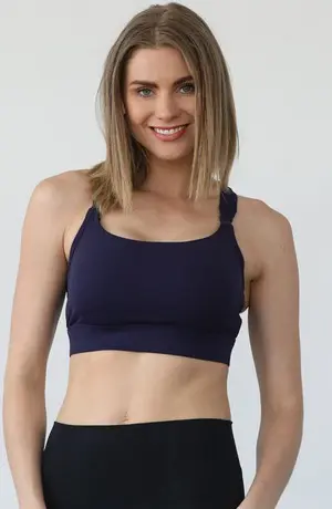 SWEAT & MILK Venice 5 Ultimate Support Full Coverage Nursing And Pumping Sports Bra - True Navy