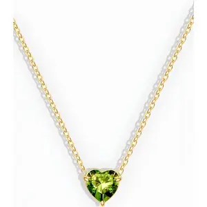 MINT & LILY Dainty Birthstone Heart Necklace August Peridot