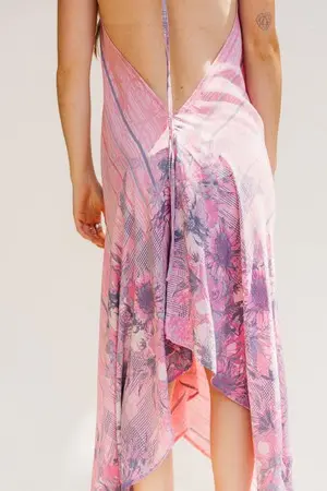SUN CHILD Classic Silk Halterneck Maxi Dress