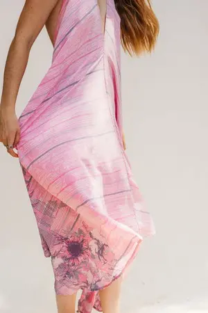 SUN CHILD Classic Silk Halterneck Maxi Dress