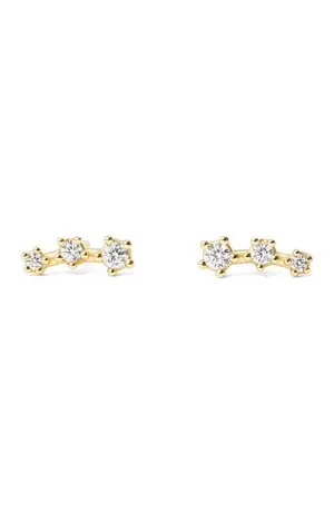 MINT & LILY Sparkling Mini Climber Studs - Gold