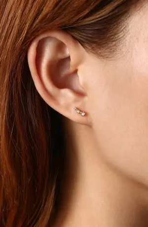 MINT & LILY Sparkling Mini Climber Studs - Gold