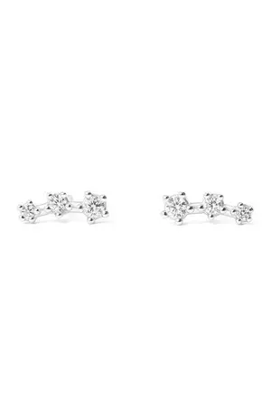 MINT & LILY Sparkling Mini Climber Studs Silver