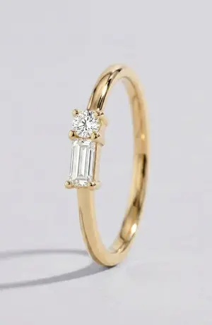 MINT & LILY Dainty Baguette Ring