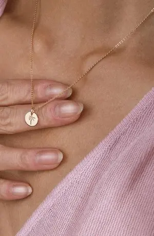 MADE BY MARY Palm Tree Disc Necklace - Silver